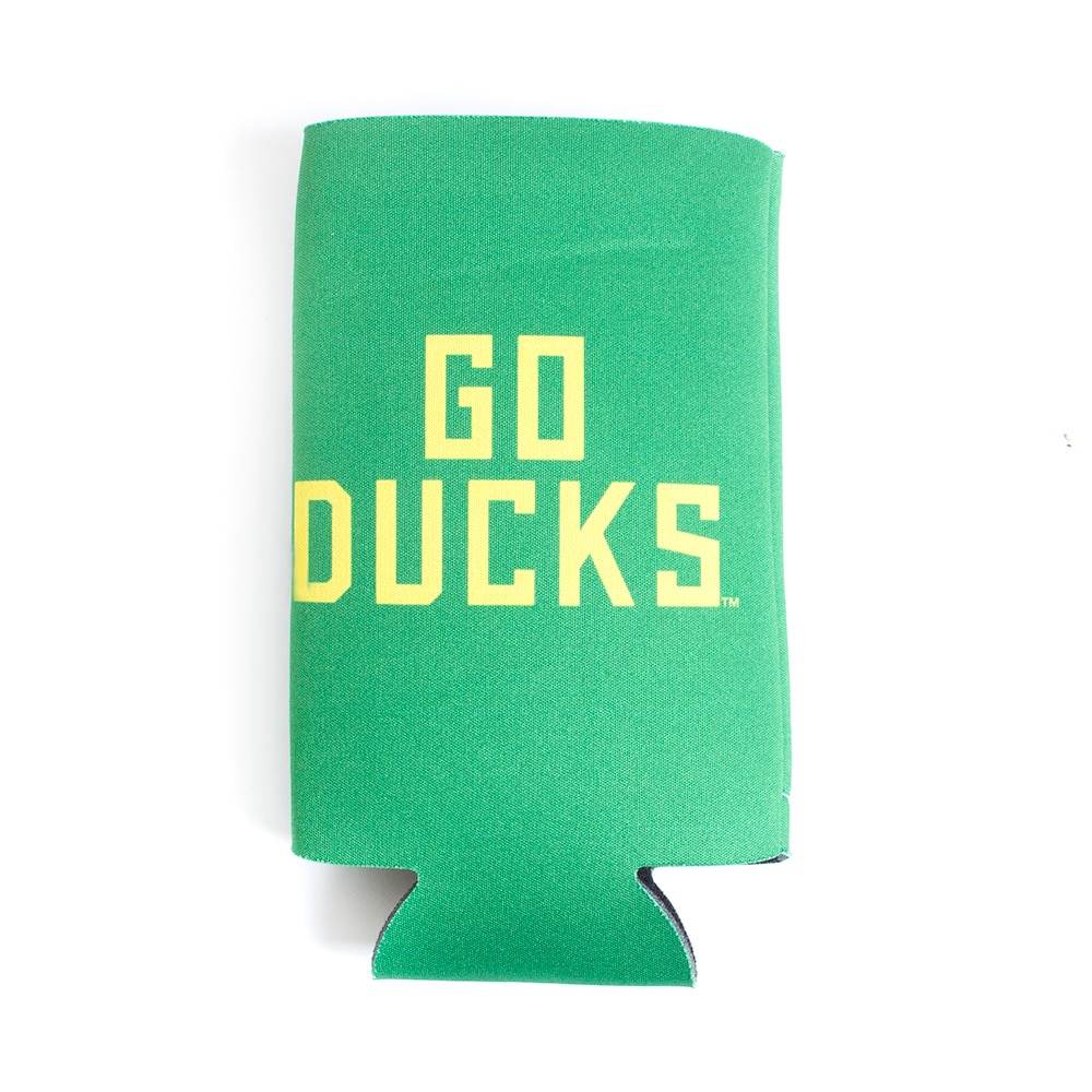 Green 'McKenzie SewOn' Tall Scuba 23 Yellow O Wings & Go Ducks Koozie